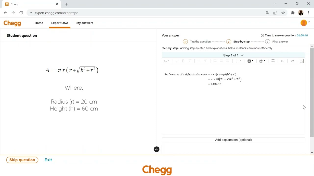Chegg 2.0 : Example of using math in text