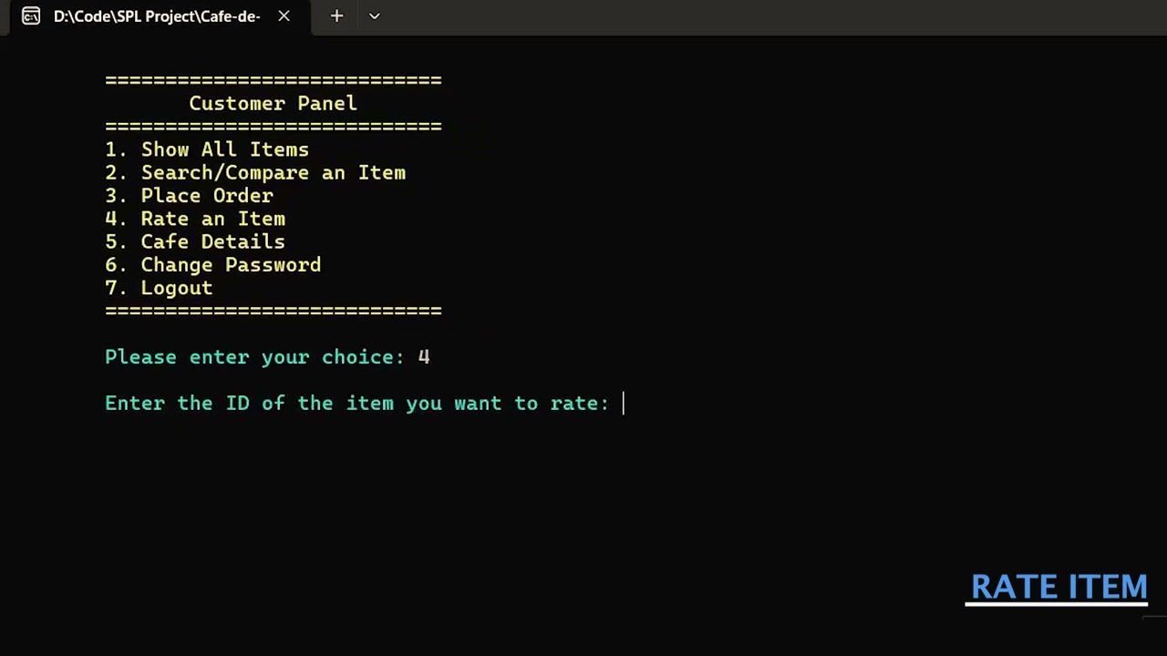 Cafeteria Management System in C Programming || My First C Project