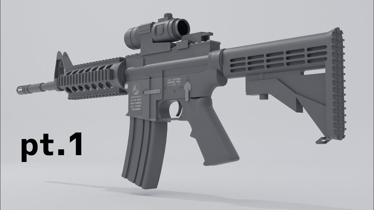 Blender M4A1 3DCG modeling tutorial for beginner - Part 1