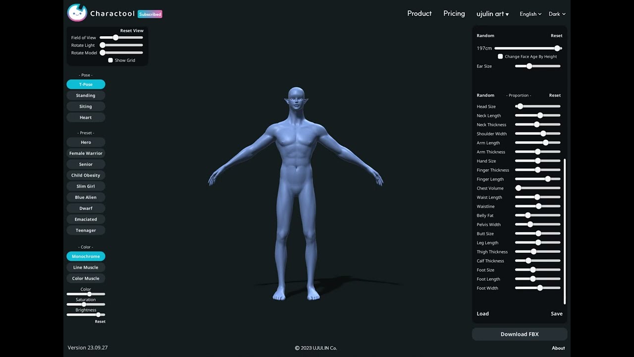 [Charactool] 3D Human Model Morphing | [캐릭툴]로 여러가지 3D 캐릭터 체형 몰핑