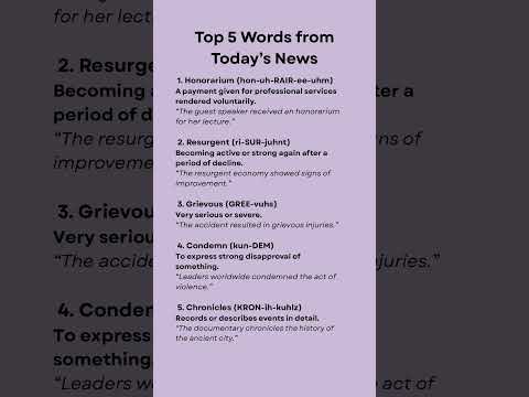 📣 Top 5 English Words from Today’s News for Aspirants | #learnenglish #englishvocabulary #ytshorts