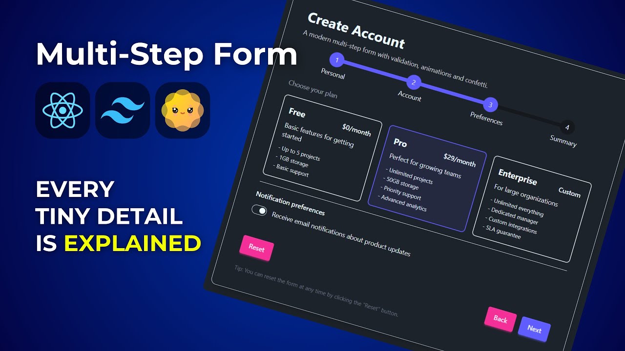 Build a Modern Multi-Step Form with React, Tailwind CSS & DaisyUI!