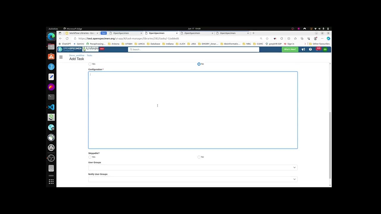 OpenSpecimen Training: Workflow Libraries