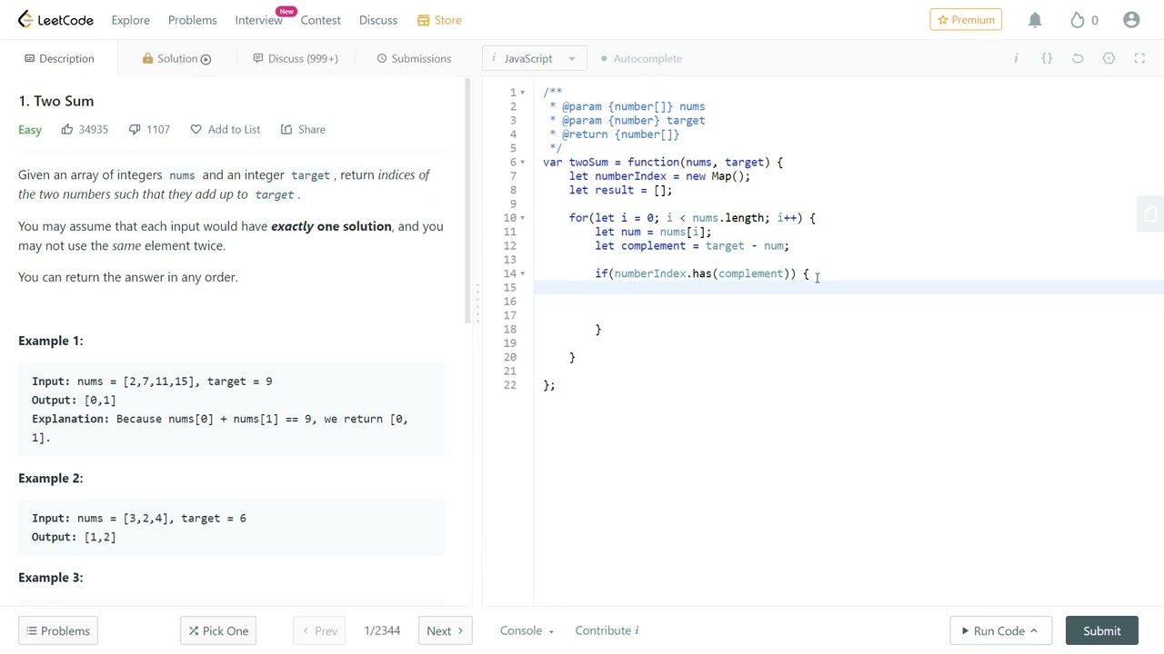 1. Two Sum Leetcode Amazon Interview Question Javascript
