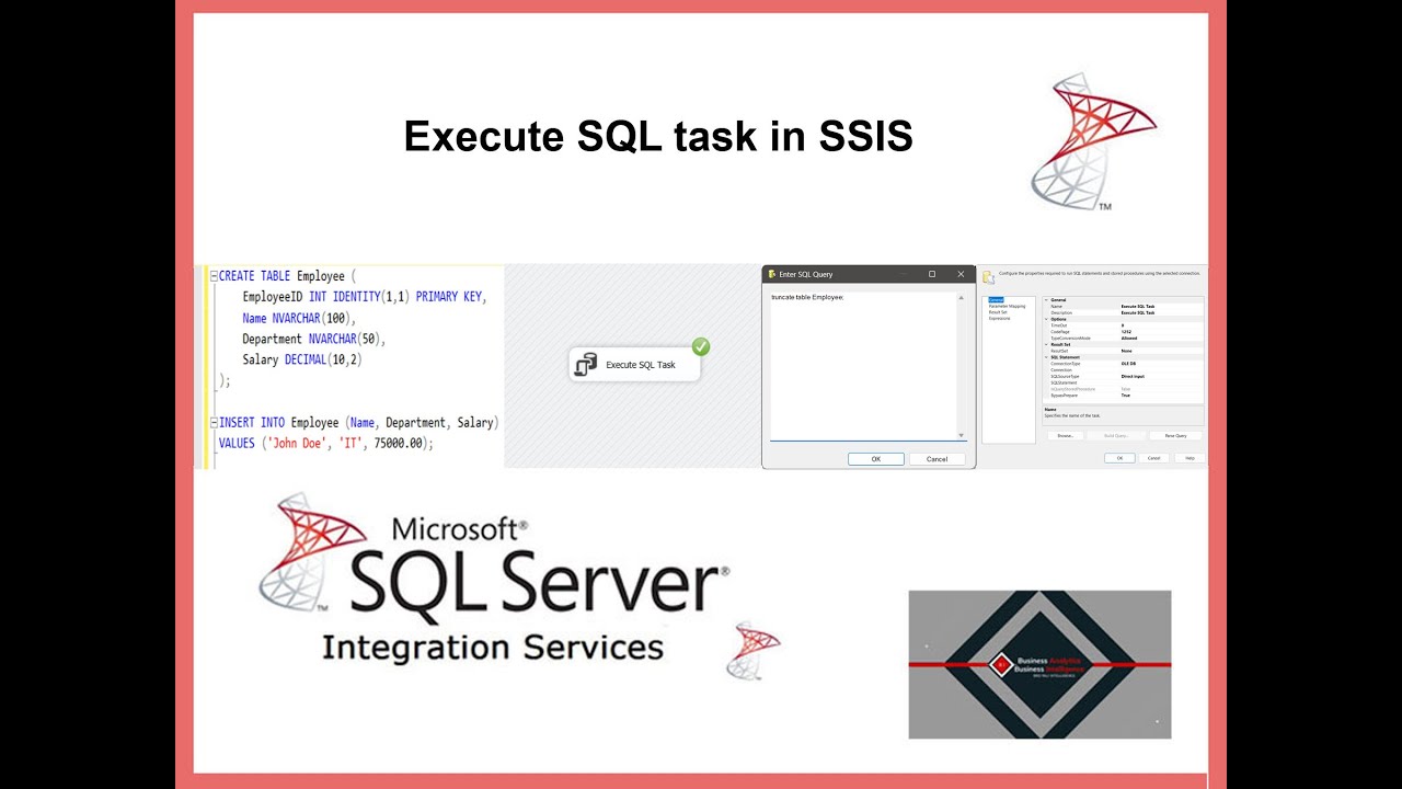 Execute SQL Task in SSIS | Run SQL Queries in SSIS | SSIS Execute SQL Task Example