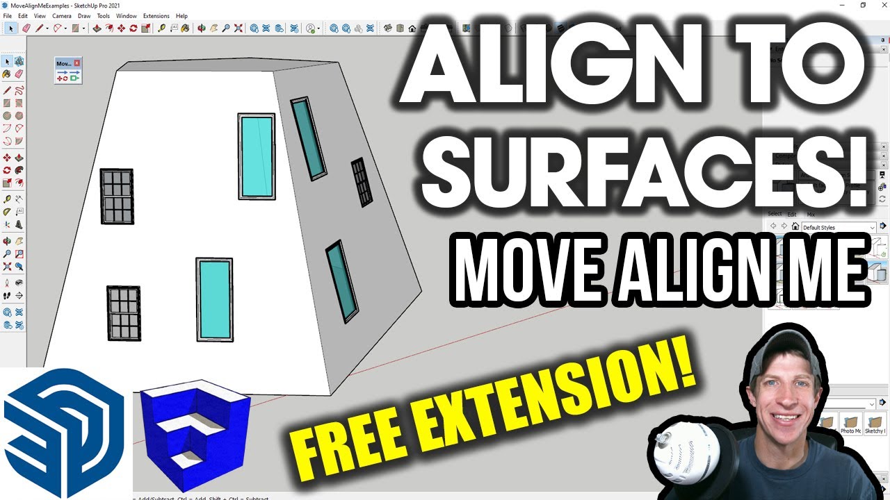 Easily ALIGN OBJECTS in SketchUp with Move Align Me!