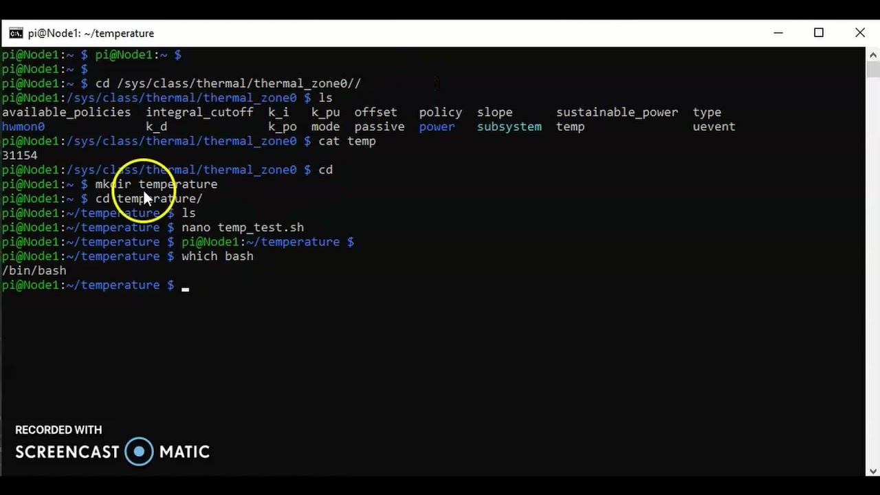 Check the temperature of a CPU with BASH script