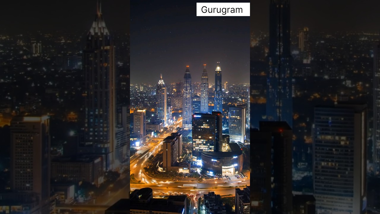 India’s Future City 🌌 Gurugram Night Lights in 4K | DLF Building | Cyber Hub MG Road