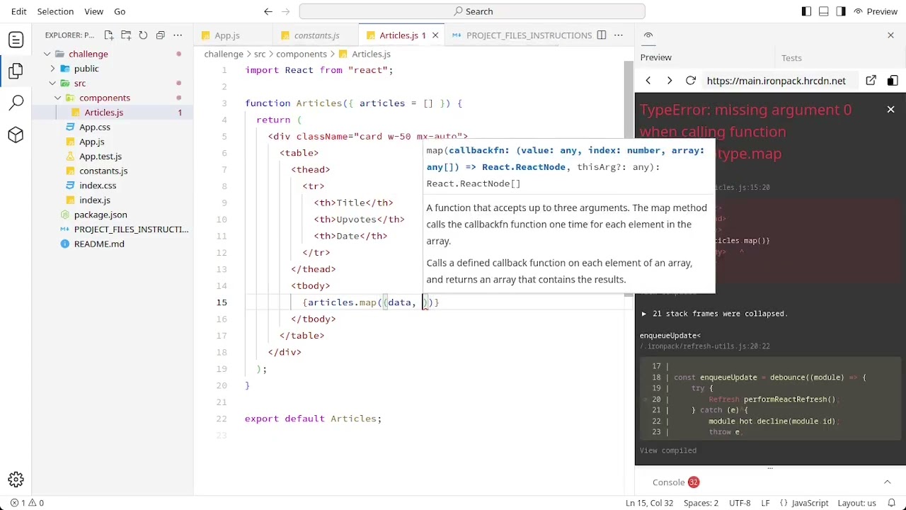 [4] Hackerrank React - Article Sorting