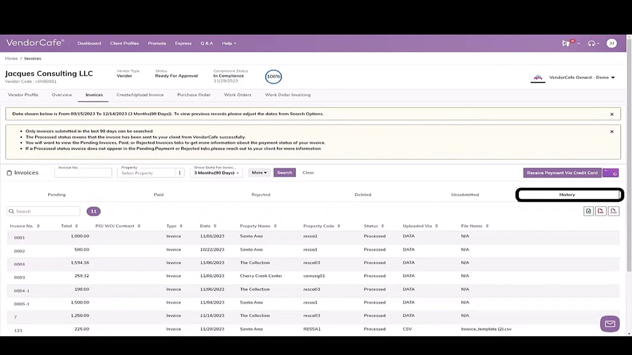 VendorCafe Invoicing Video Tutorial for Vendors