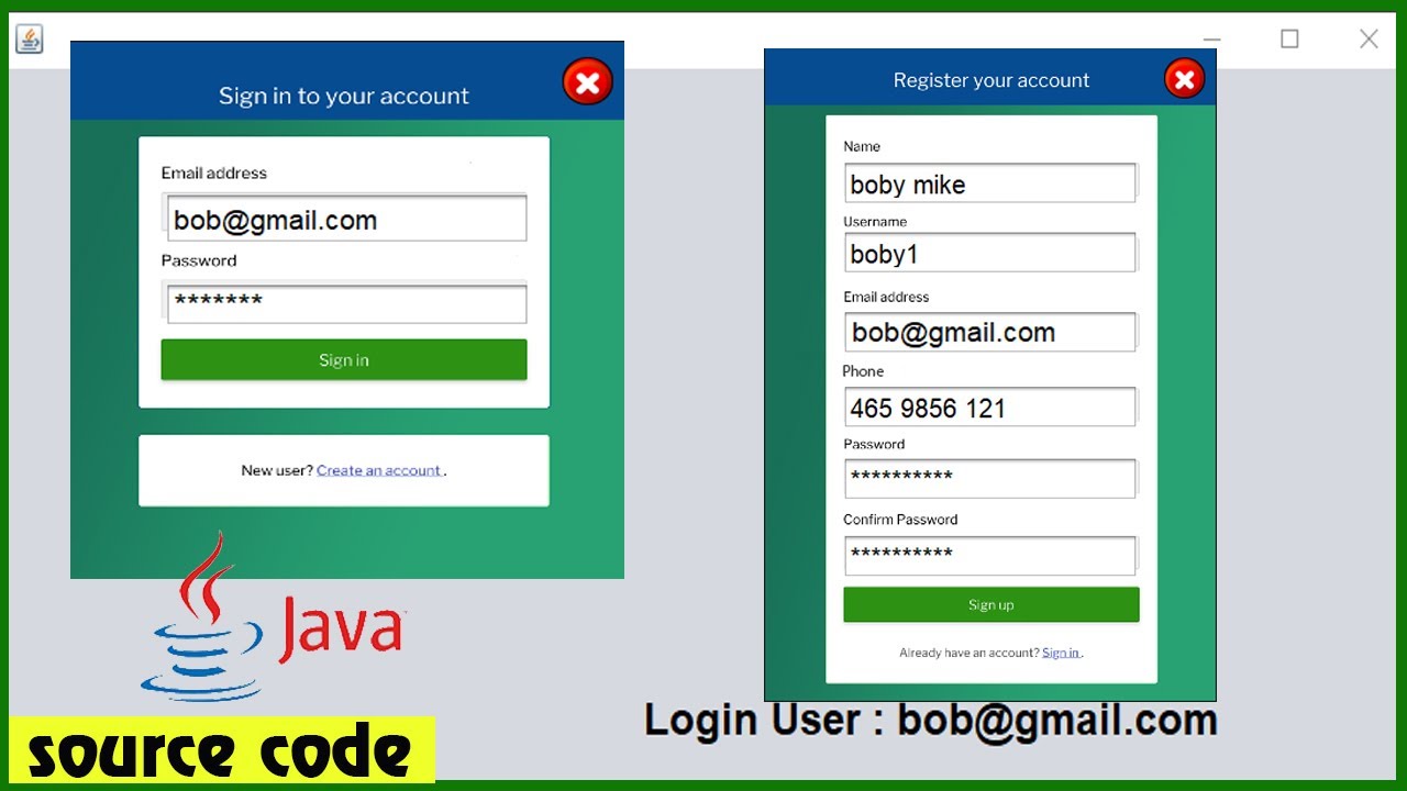 Java Login and Register Swing Tutorial | java for beginners