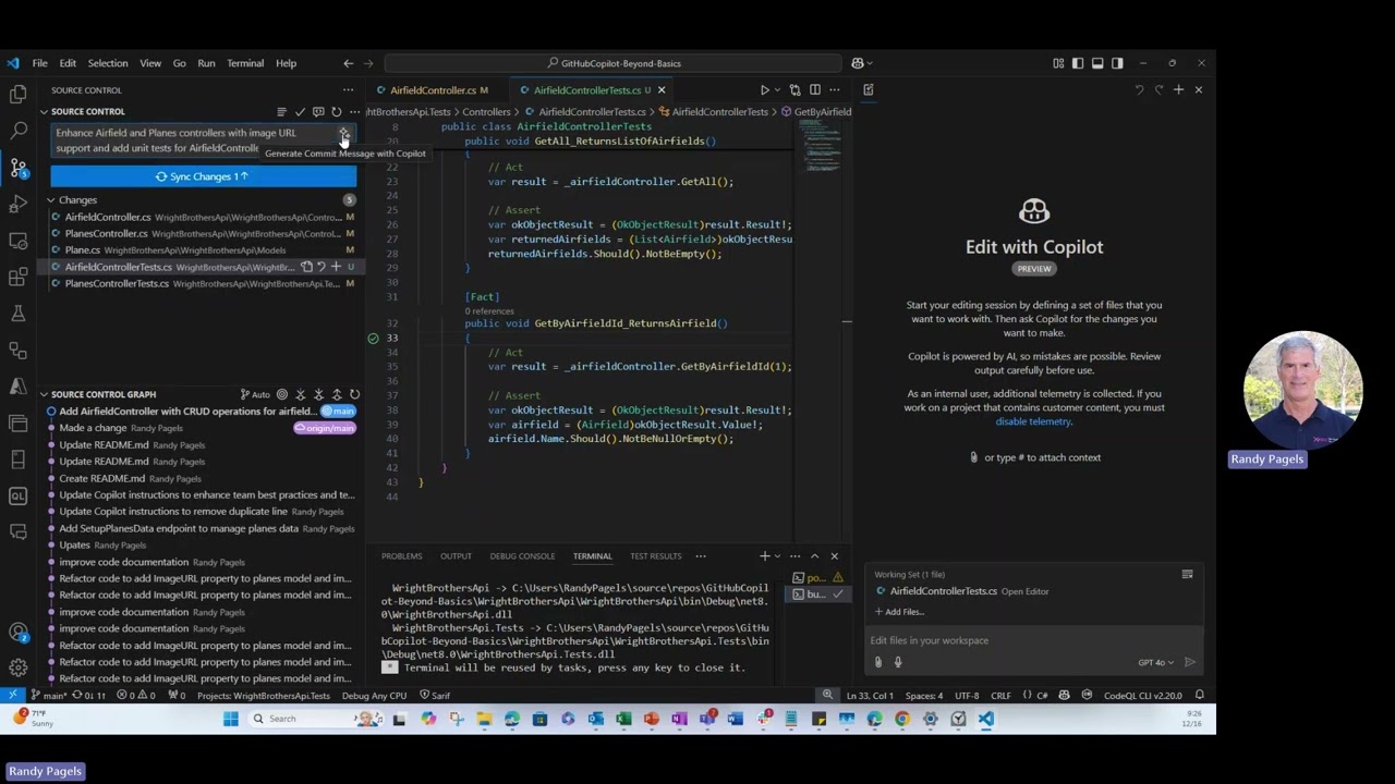 Copilot features - videos - Commit messages