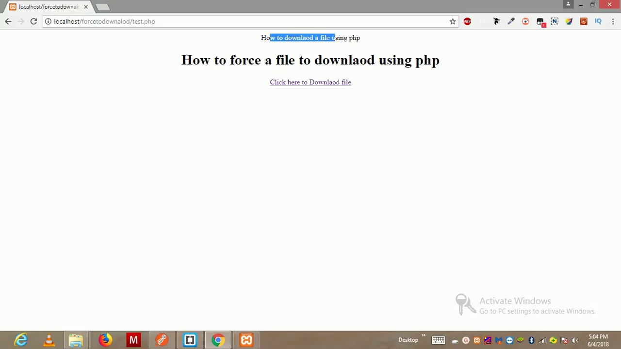 How to Force a file to download with php