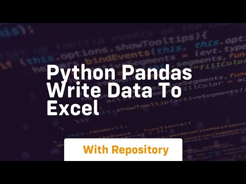 python pandas write data to excel