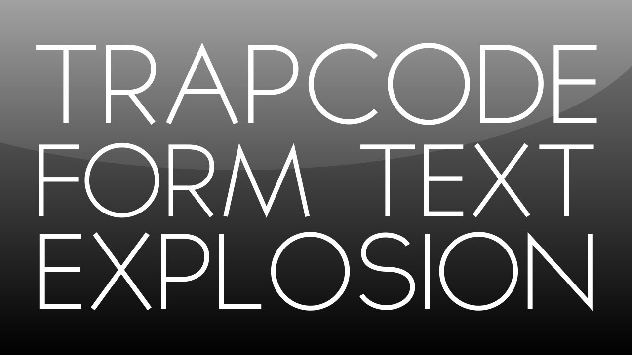After Effects Tutorial: Trapcode Form Text Explosion