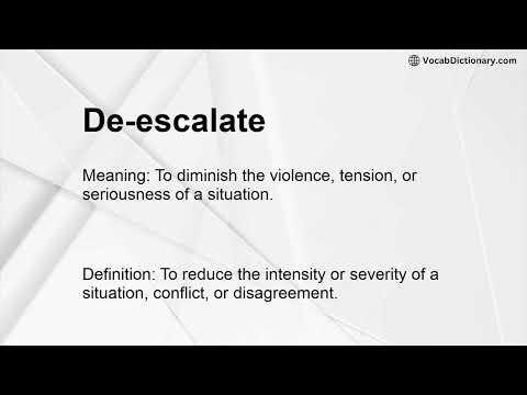 De-escalate Meaning