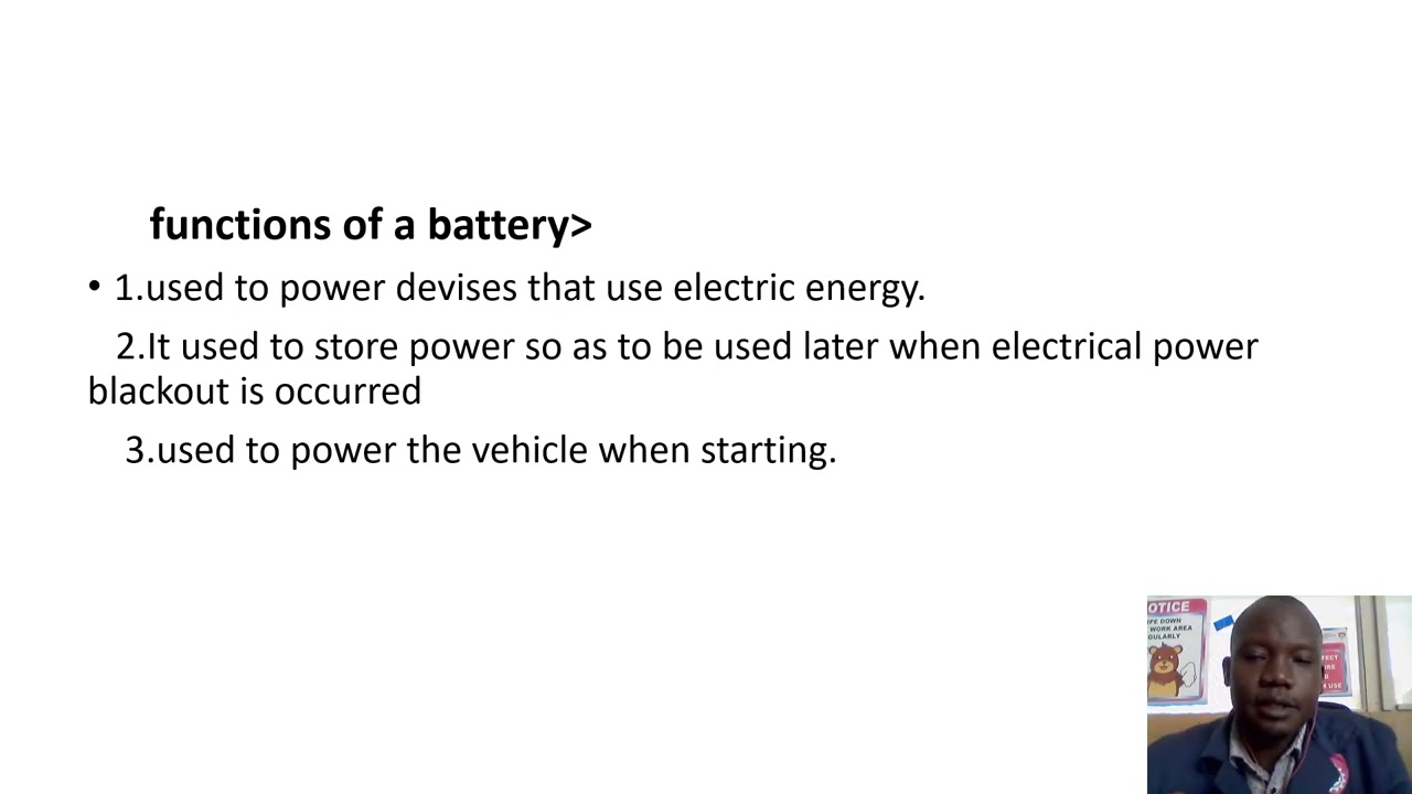 power point presentation through video topic battery