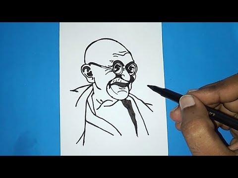 How to draw Mahatma Gandhi | Fred Rawlings