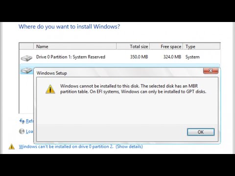 Windows Cannot Be Installed To This Disk - SOLVED Very Easy!