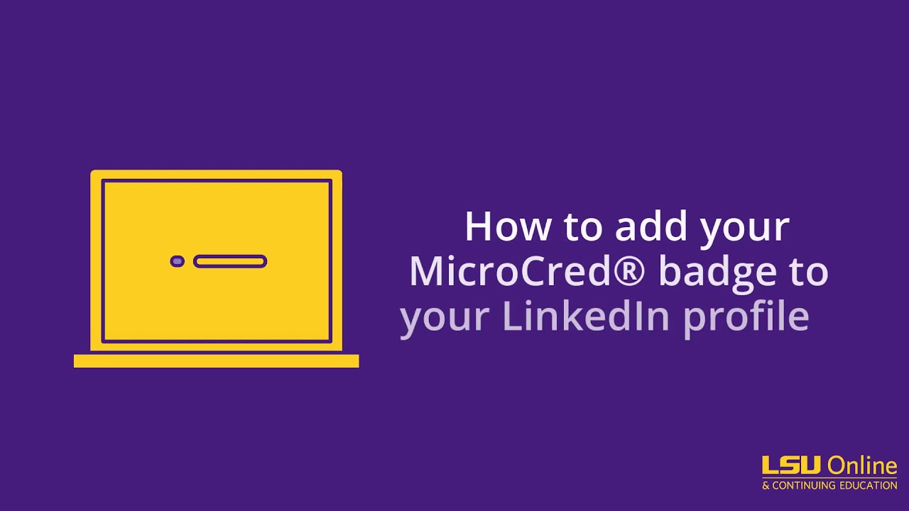 How to add your MicroCred Badge to LinkedIn