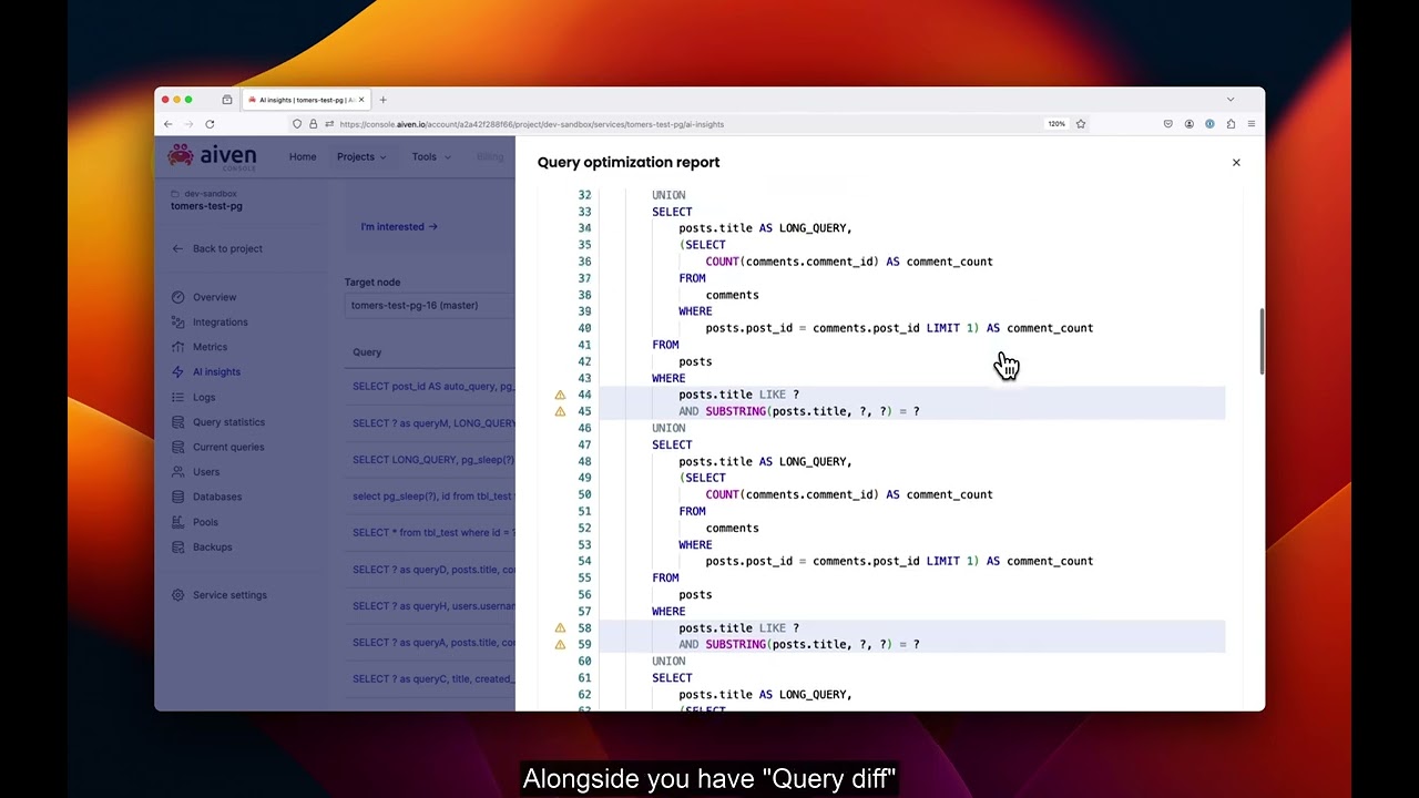 Db Optimizer Tool For Database Optimization With Ai By Aiven