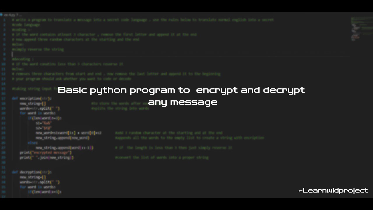 Encrypt or Decrypt messages using python |  Python  | coding  |  project-01