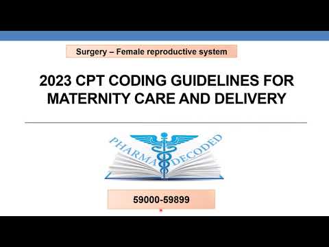 2023 CPT CODING GUIDELINES for MATERNITY CARE AND DELIVERY SURGERY FEMALE REPRODUCTIVE SYSTEM