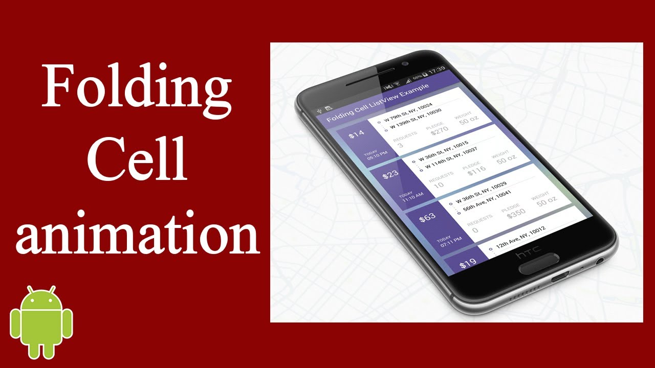 Expand/Collapse View using Folding Cell animation in Android - [Android Animations - #02]