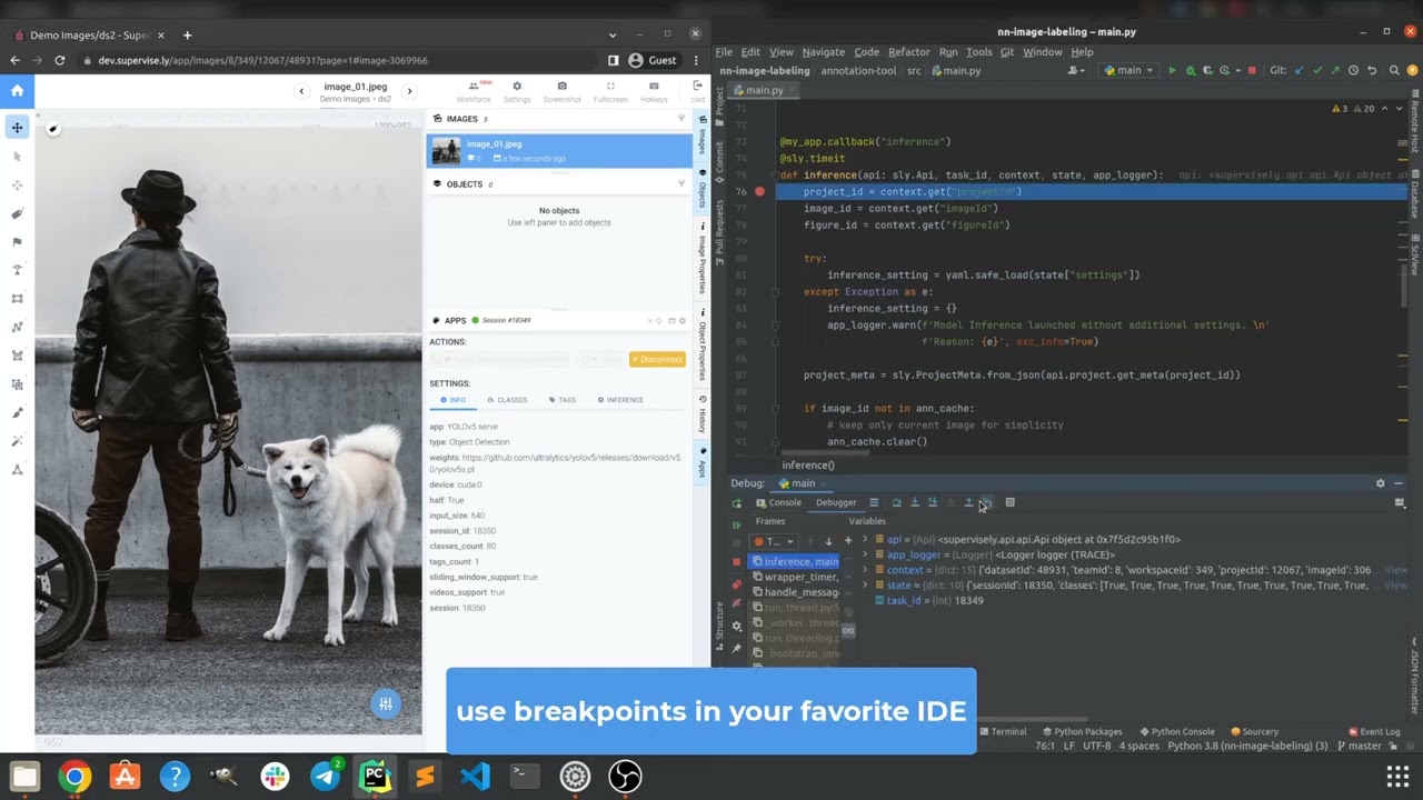 Convenient app debugging in Supervisely