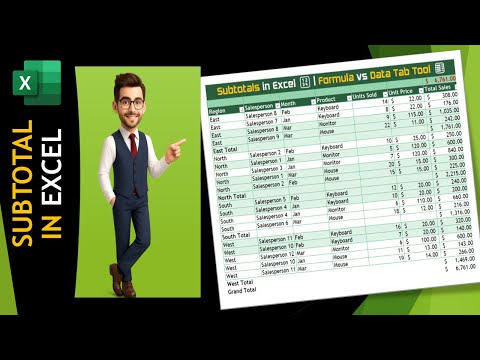 Master Subtotals in Excel🎯Formula vs. Data Tab Tool #excel #subtotal