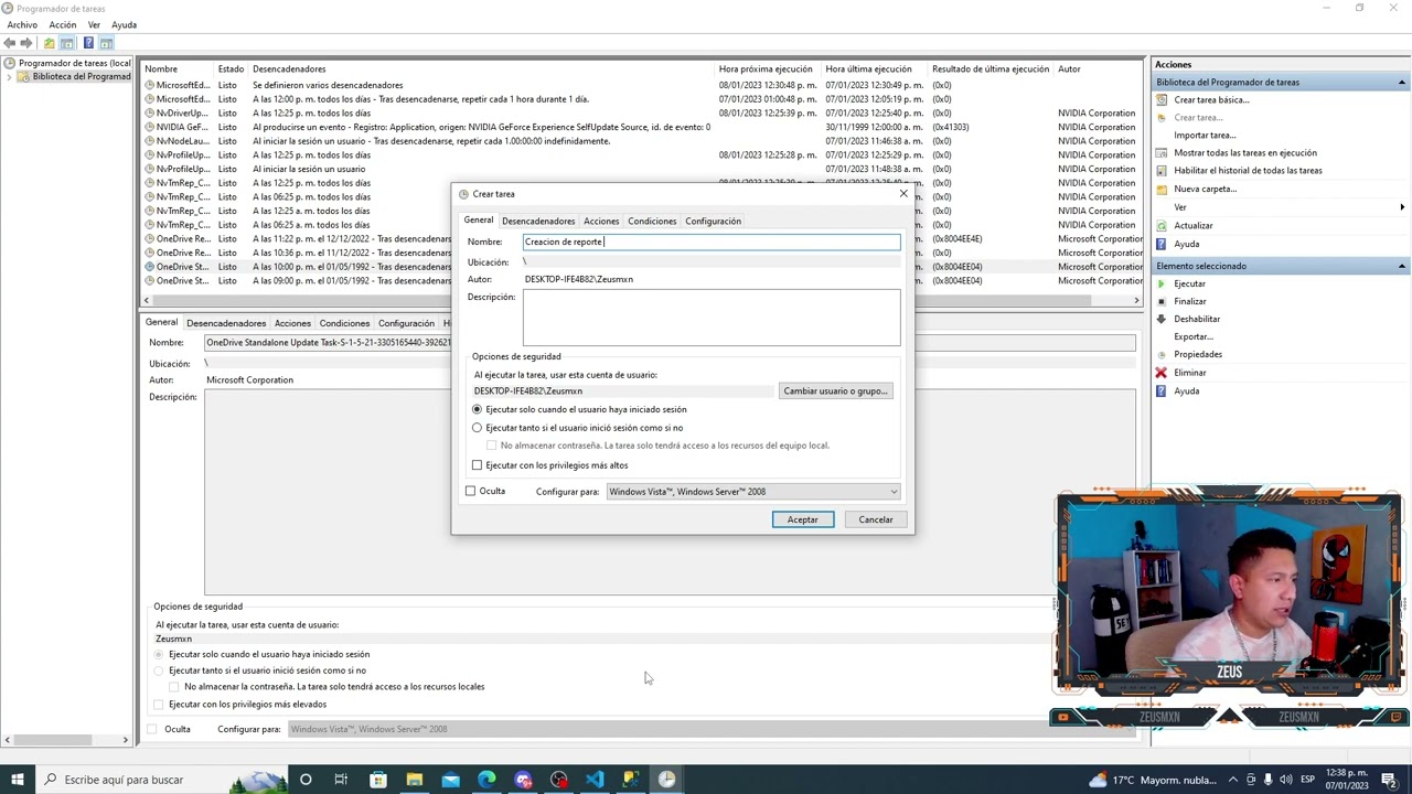 tareas automáticas con Python y programador de tareas de Windows