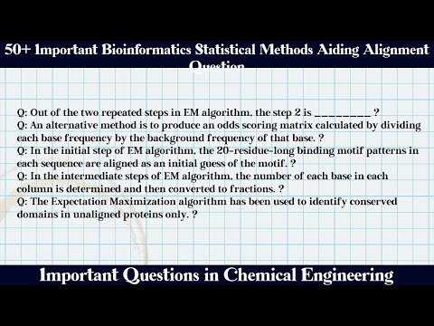 MCQ Questions Bioinformatics Statistical Methods Aiding Alignment with Answers