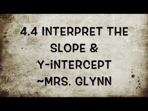 4.4 Interpret the Slope & Y-intercept
