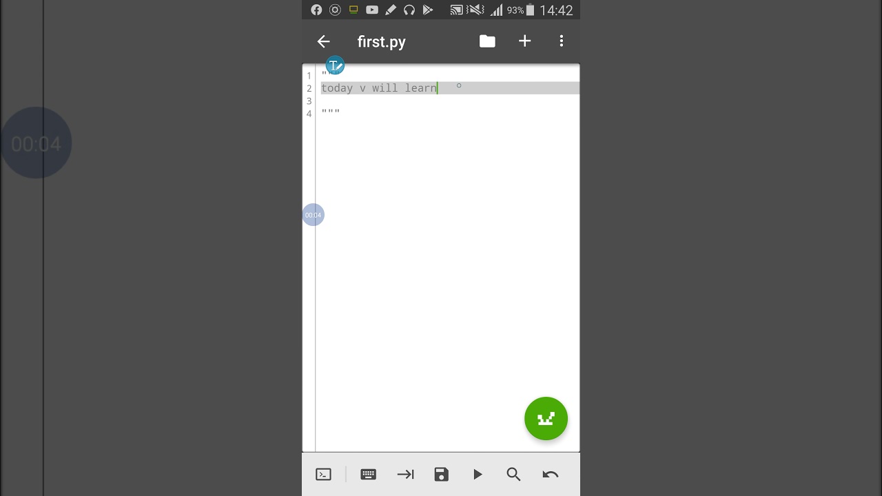How to use variables and data types in python on android phone using Qpython
