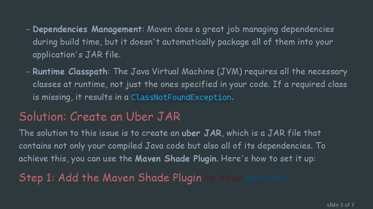 How to Resolve ClassNotFound Error When Executing JAR Packaged by Maven