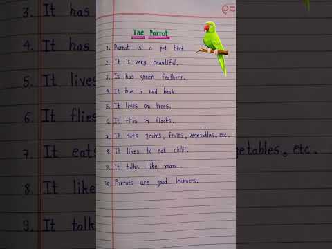10 Lines Essay On Parrot | 10 Lines On Parrot in English | Essay On Parrot| essay writing in english