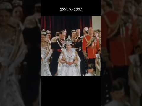 1953vs1937 British Royal Family at Queen Elizabeth II's Coronation vs at King George VI's Coronation