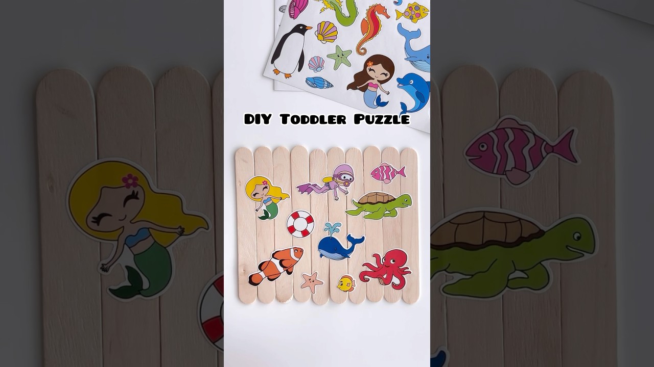 How to make DIY Puzzle sticks | Puzzle game for toddlers #kidsactivities #puzzle #diy