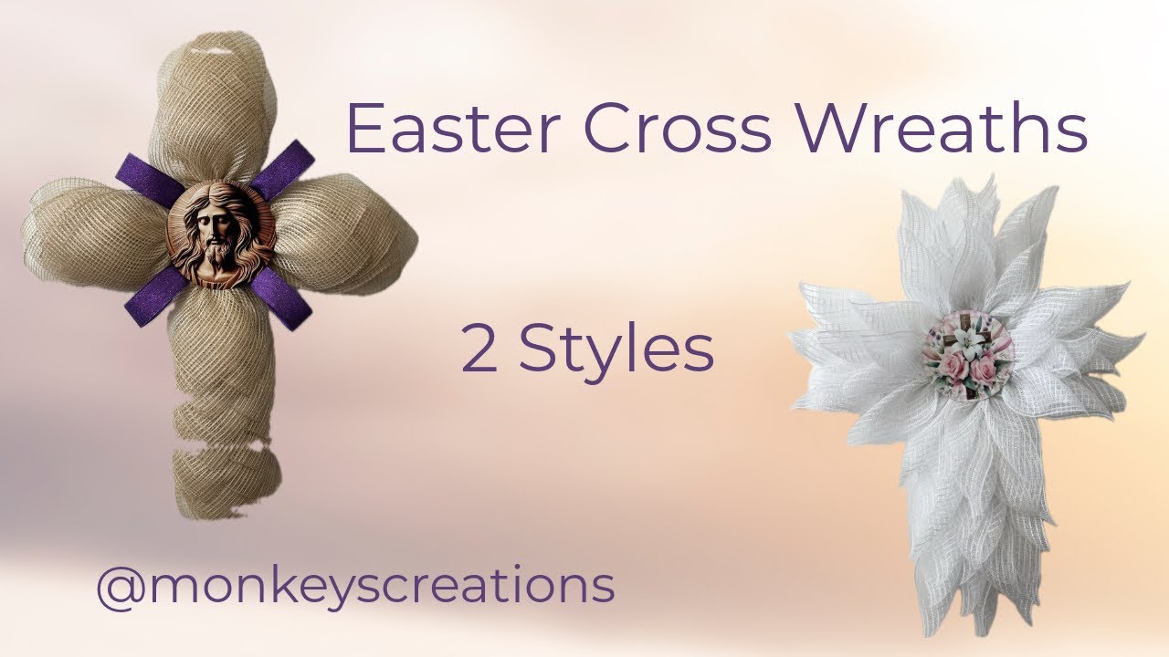 DIY Easter Cross Wreath Tutorial: 2 Styles Using the UITC Cross Board!