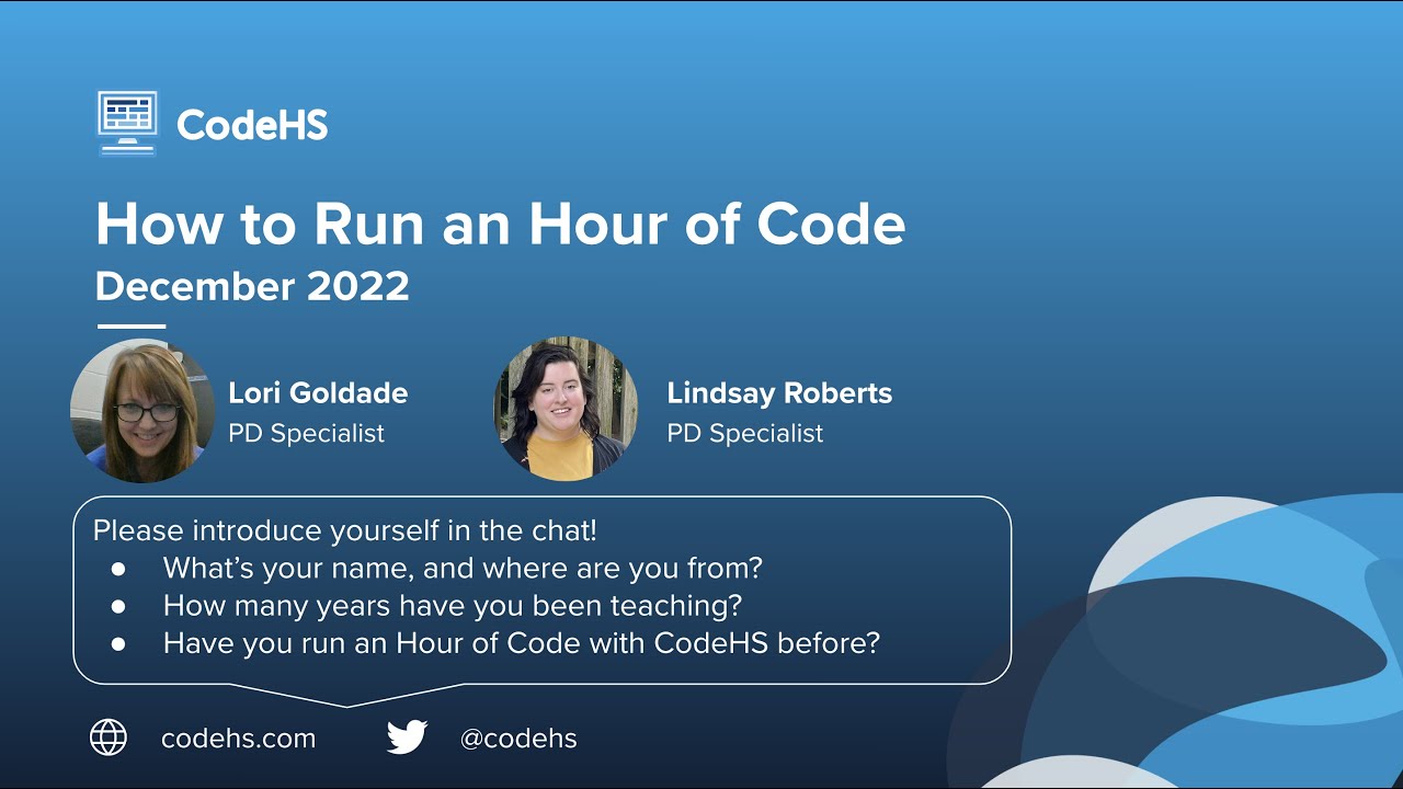 CodeHS Webinar: How to Run an Hour of Code with CodeHS
