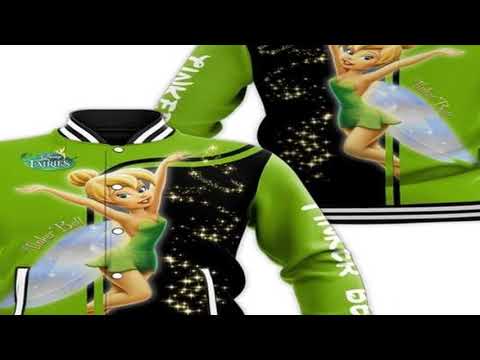 2024 New Disney Tinker Bell Baseball Jacket Men Women Hip Hop Harajuku Jackets Streetwea Boys Girls