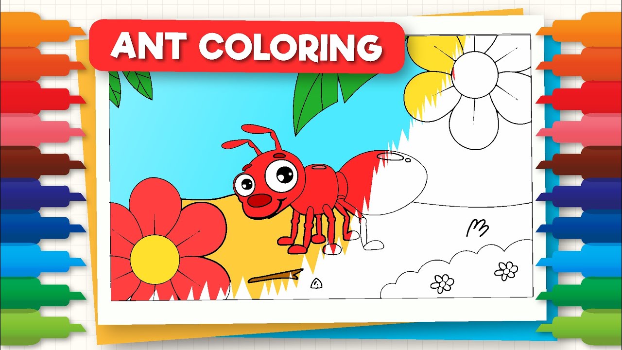 Insect Coloring Fun 🐜 | Ant Coloring Page with Fun Facts for Kids