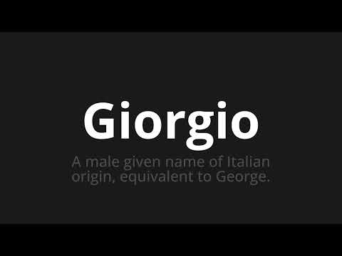 How to pronounce Giorgio