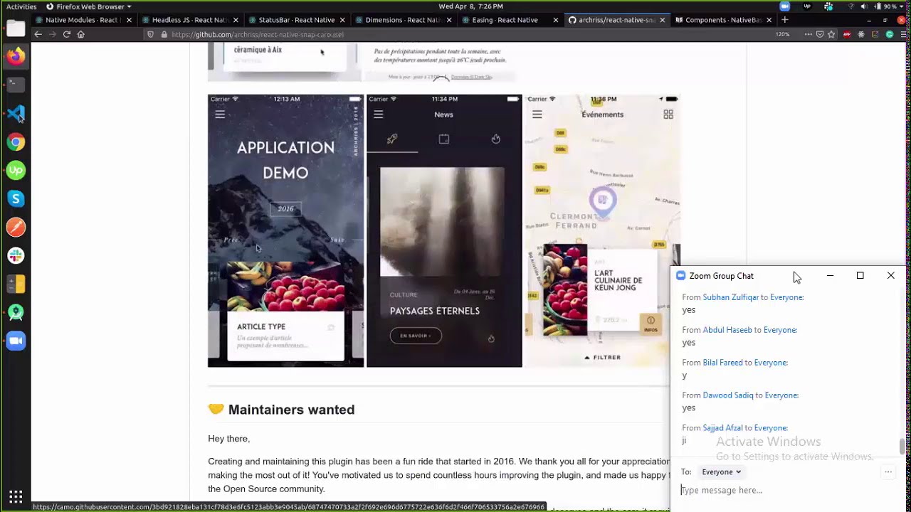 React Native Carousel Functionality, Moving Card Functionality Using Reusable component.