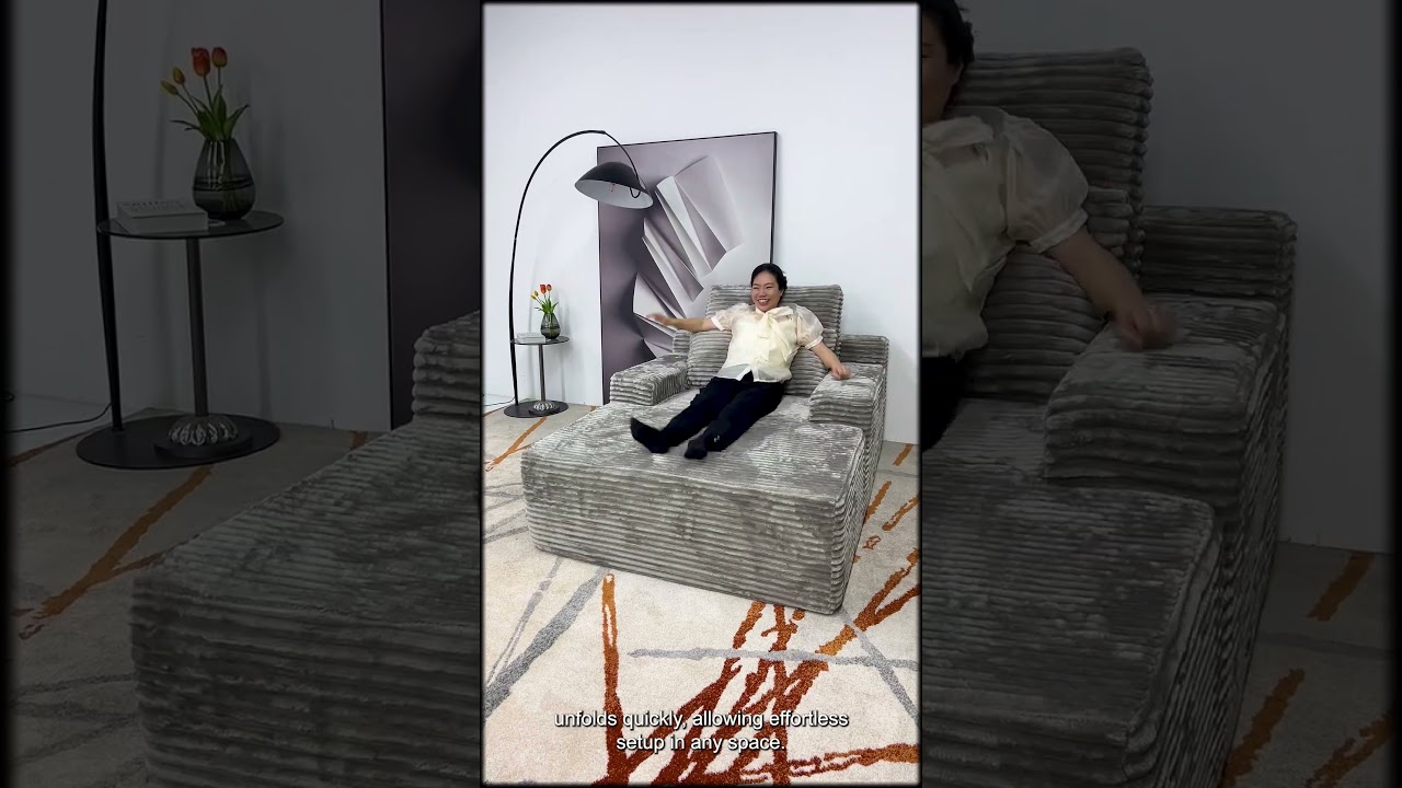 Modular Corduroy Sofa Bed  Comfort, Style & No Assembly  #interiordesign #furniture  #sofa