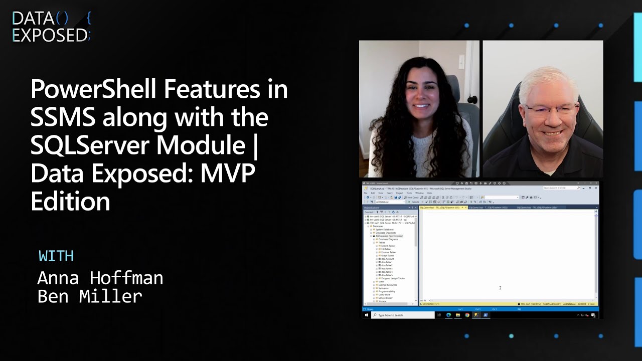 PowerShell Features in SSMS along with the SQL Server Module | Data Exposed: MVP Edition