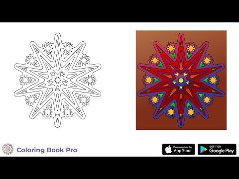 Pointed Patterned Mandala Coloring Page in Red Shades| Coloring Book Pro