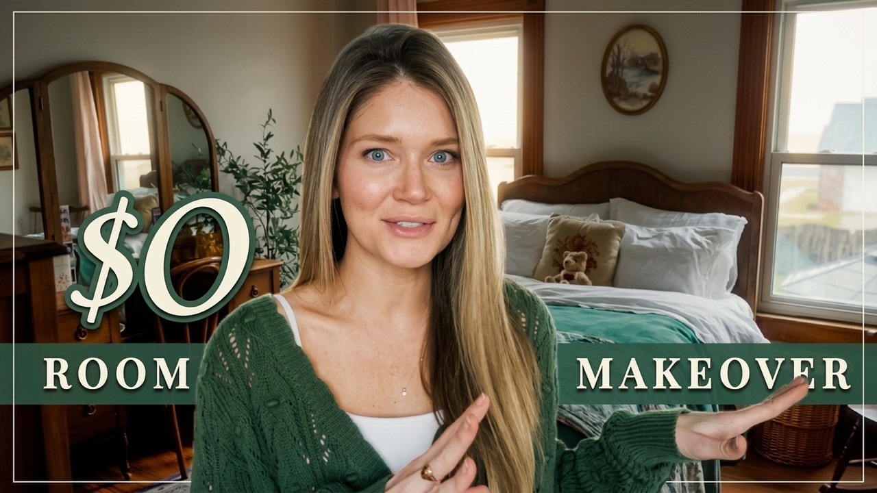A vintage bedroom makeover for ZERO DOLLARS.