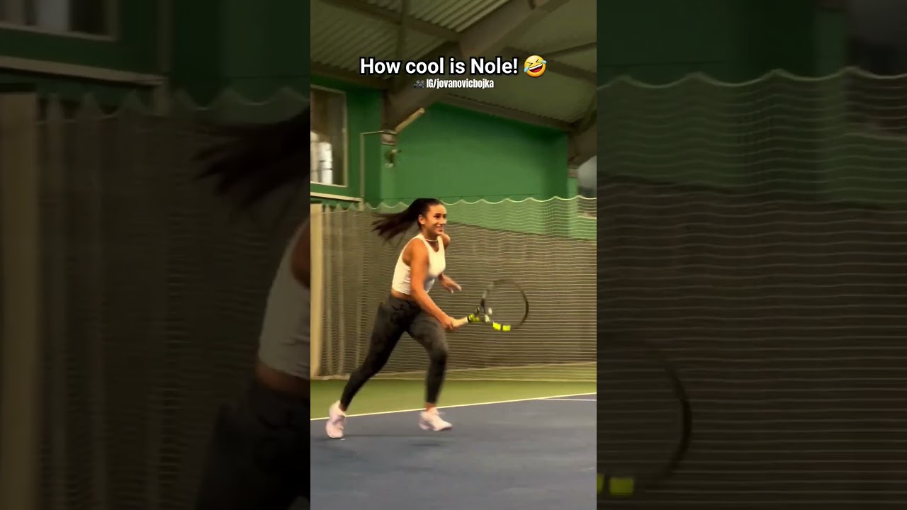 Bojana Jovanovic playing with Novak Djokovic in Belgrade. How cool is Nole!