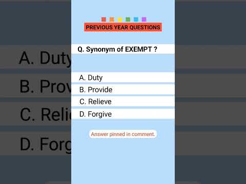 Synonym of Exempt || SSC English Best Vocab || Previous year question #shorts #motivation #Vocab